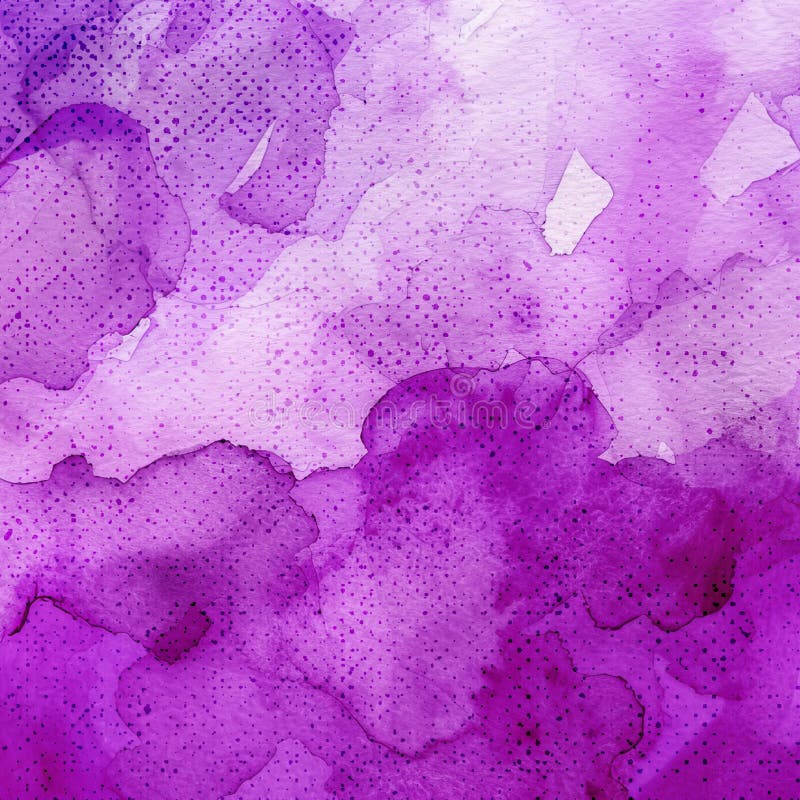 Purple Watercolor Background with Halftone Dots Stock Illustration ...