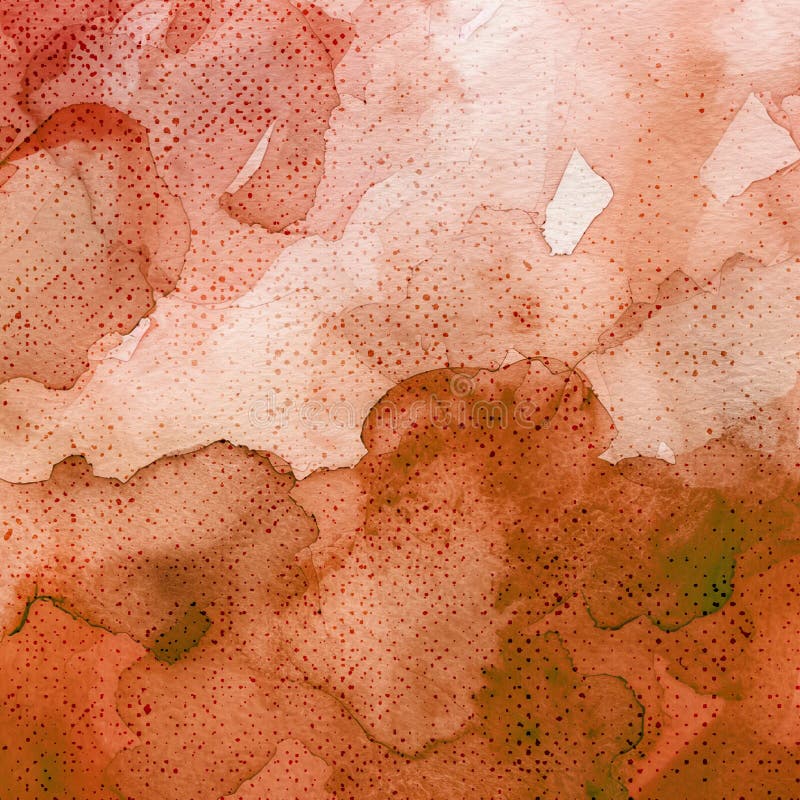 Rust Colored Watercolor Background with Halftone Dots Stock ...