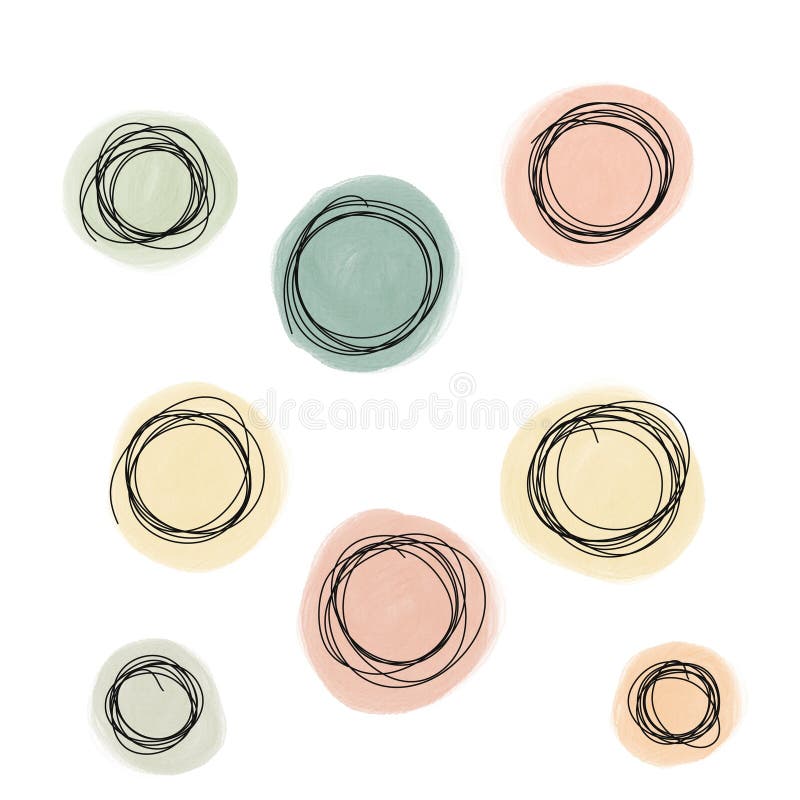 Watercolor Background with Multi-colored Round Shapes. Stock ...