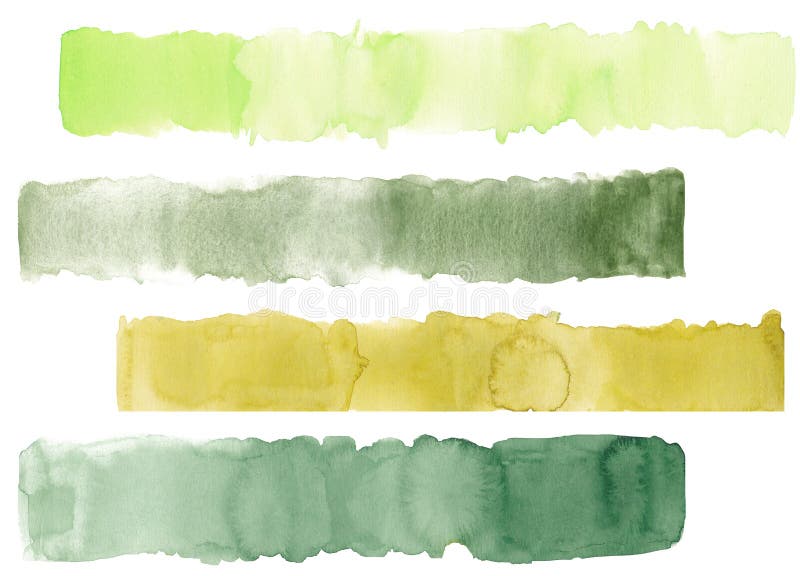 Watercolor Background Stripes In Green Earth Tones Stock Illustration ...