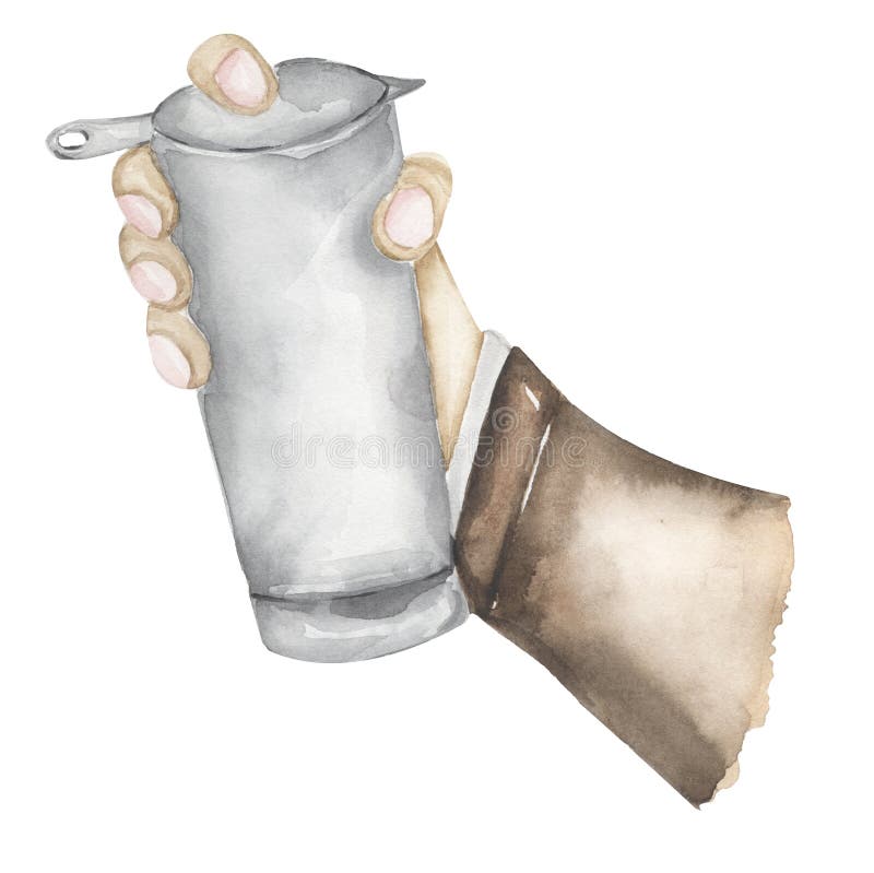 Watercolor Bartender Holding Cocktail with Shaker. Hand Drawn ... Watercolor Bartender Holding Cocktail with Shaker. Hand Drawn ...