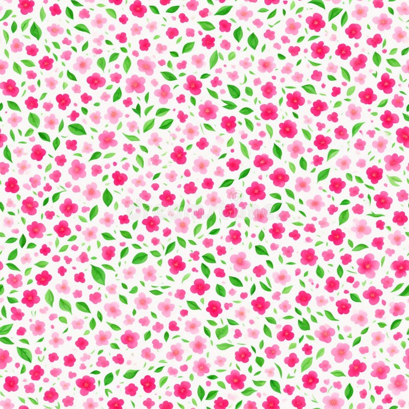 Watercolor Beautiful Pink Cherry Flower, Tile Seamless Repeating ...