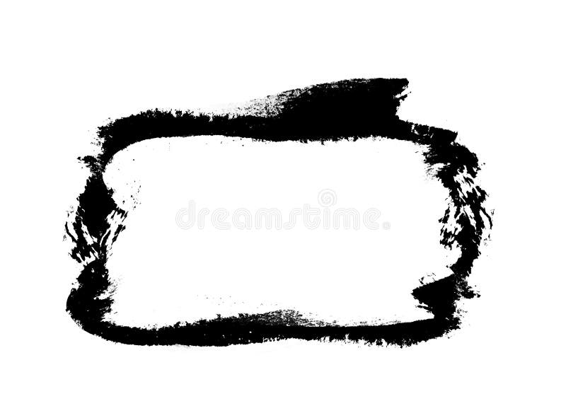 Watercolor Black Rectangle on the White Stock Illustration ...
