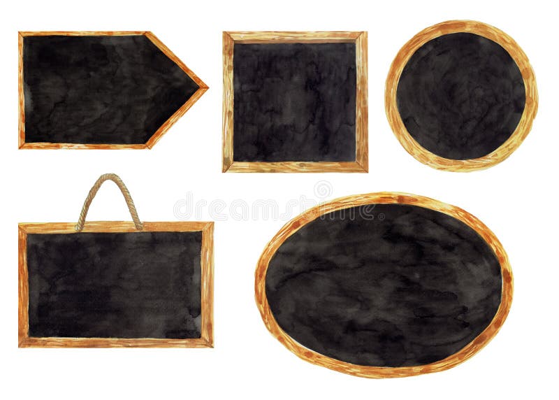 Watercolor of Blank Chalkboard Stock Image - Image of chalk, painting ...