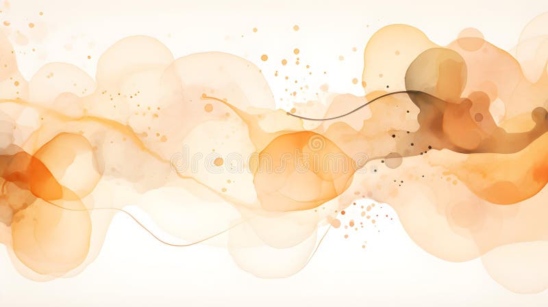Beige Watercolor Blobs on White Background. Artistic Presentation ...