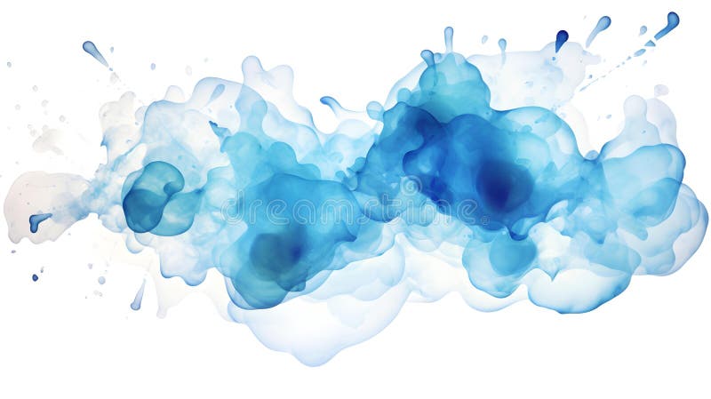 Light Blue Watercolor Blobs on White Background. Artistic Presentation ...