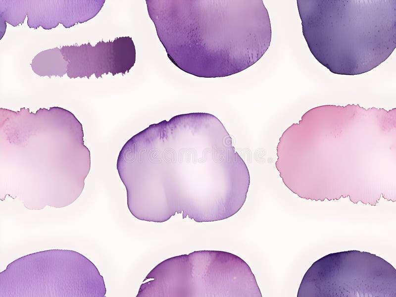 Watercolor Blobs in Purple and Pink Blending Softly, Forming Gradient ...