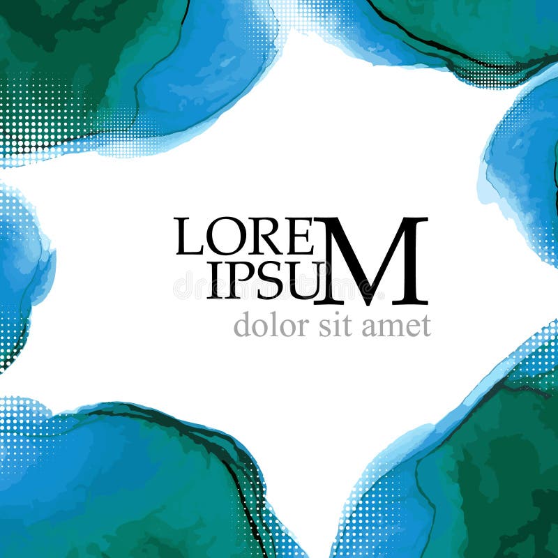 Watercolor Blue Background Frame for Text. Vector Illustration Stock ...