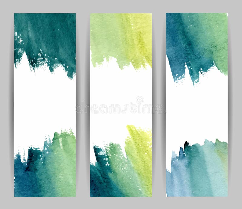 Watercolor banners set stock vector. Illustration of card - 51598308