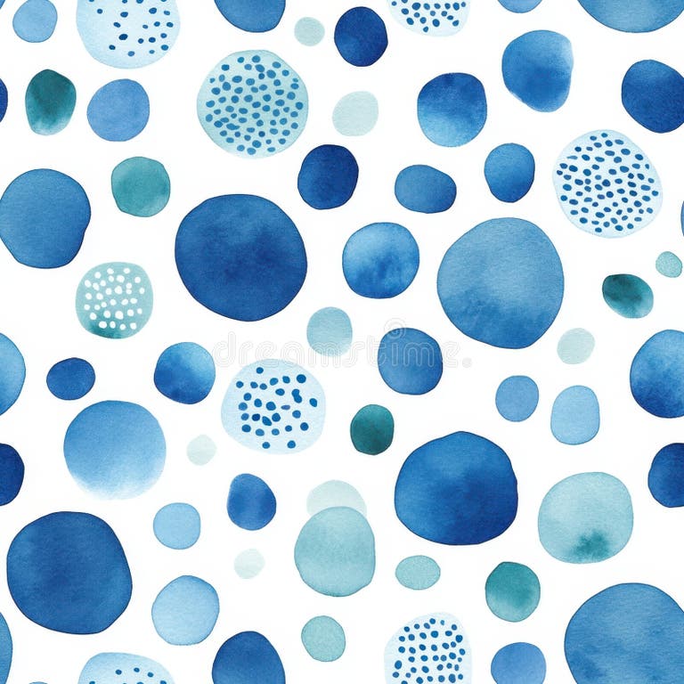 Watercolor Blue Circles Pattern - Abstract Artistic Background Design ...
