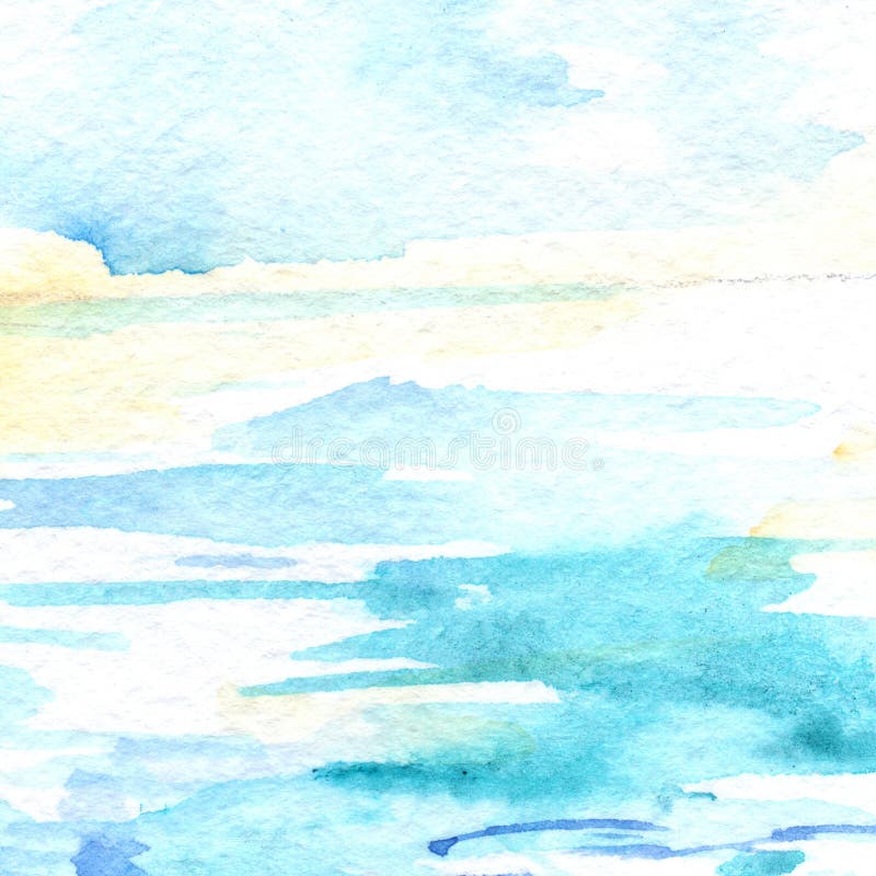 Watercolor Blue Cyan Water Sky Texture Background Stock Illustrations ...
