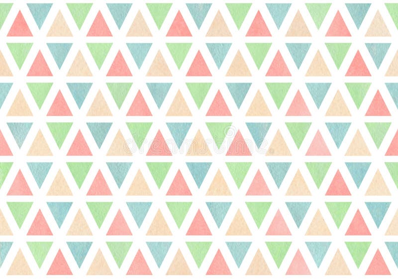 Watercolor Triangle Pattern. Stock Illustration - Illustration of paint ...