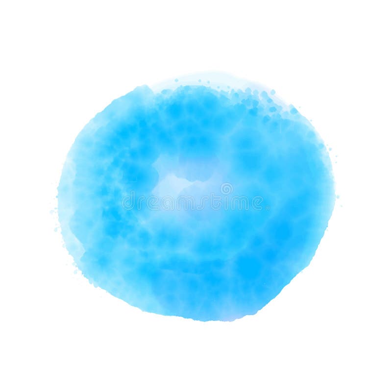 Watercolor Blue Round Hand Drawn Element or Button Stock Vector ...