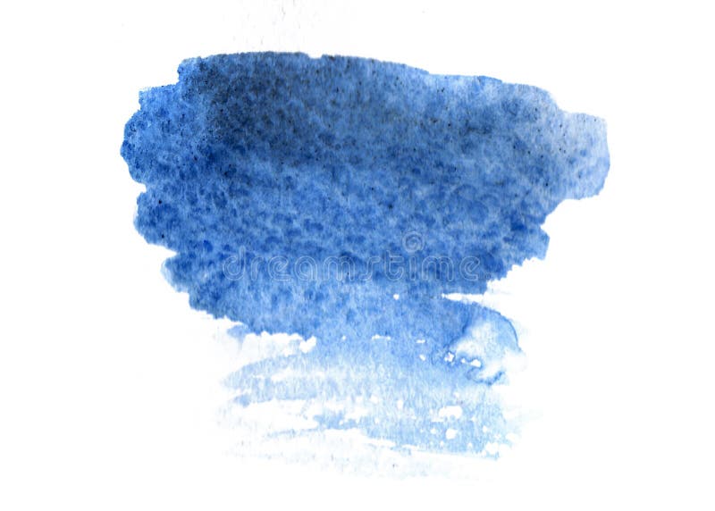 Watercolor Blue Spot on White Isolated Background Stock Illustration ...