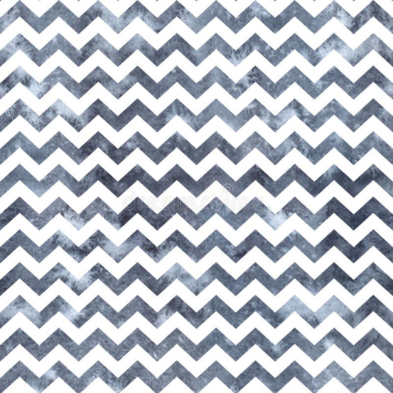 Watercolor Blue Striped Zig Zag Seamless Background on the White Stock ...
