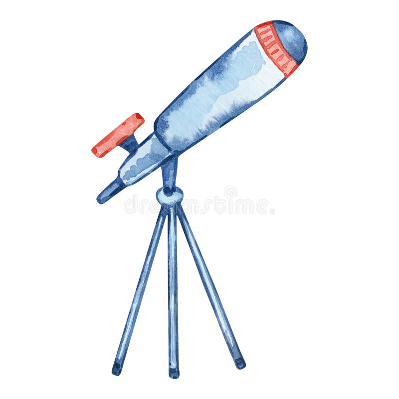 Watercolor Blue Telescope, Space Stock Image - Image of cosmic, star ...