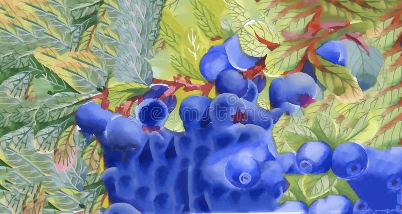 Watercolor Blueberry Abstract Background Stock Vector - Illustration of ...