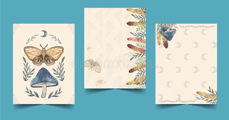 Watercolor Boho Covers Set Collection Vector Design Stock Vector ...