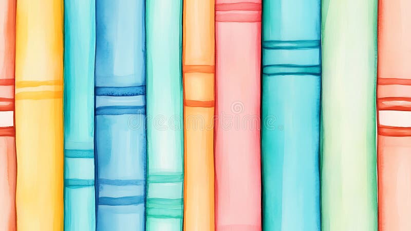 Watercolor Book Spines Pastel Color Palette Background Stock ...