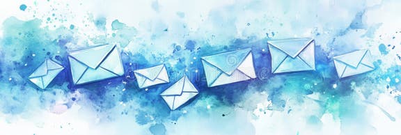 Watercolor Botnet Spam Email Visualization a Watercolor Illustration ...