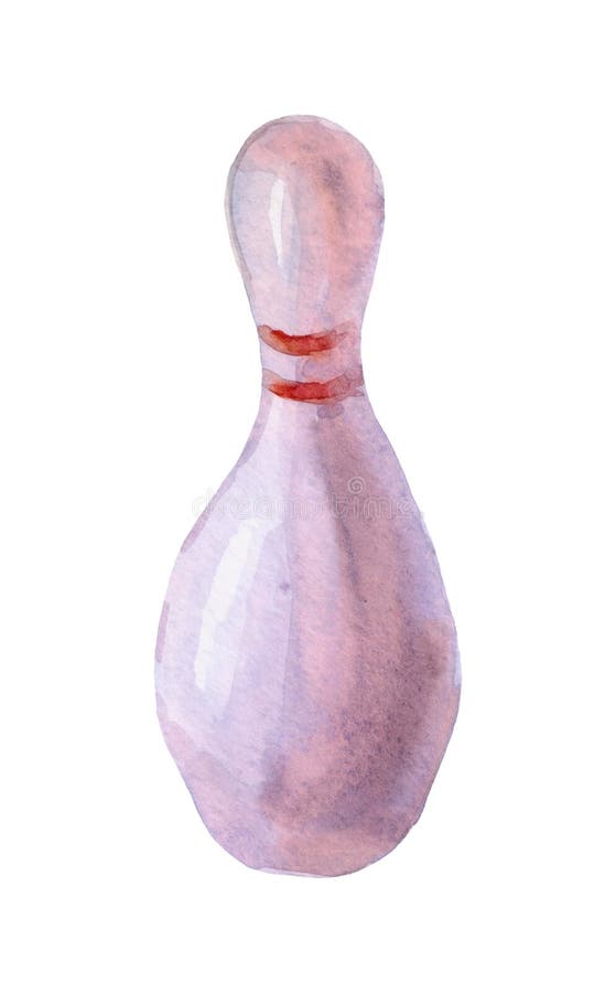 Watercolor Bowling Pin Illustration, Bowling Pin Clipart Stock ...