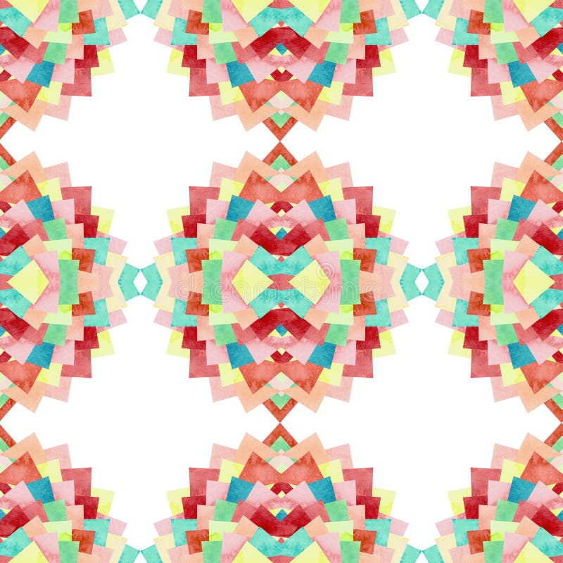 Watercolor Bright Blue and Light Pink Triangles Seamless Pattern Stock ...