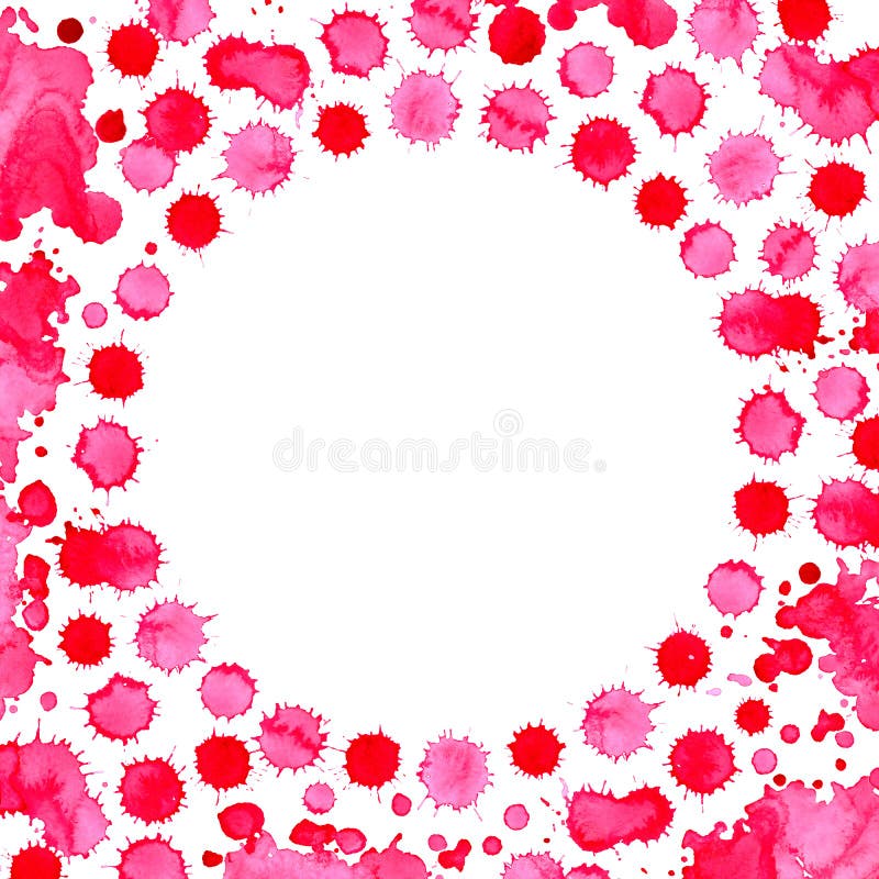 Watercolor Bright Pink Spot Blob Blot Isolated Set Vector Stock Vector ...