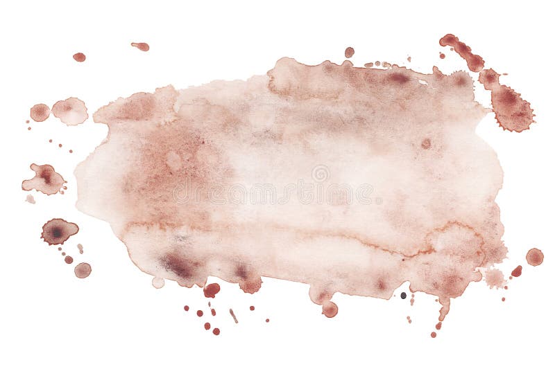 Watercolor Brown Splash Texture with Bold Ink Drops and Splatters ...