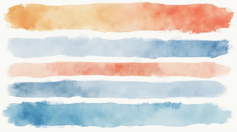 Watercolor Brush Strokes in a Controlled Color Scheme Stock Photo ...