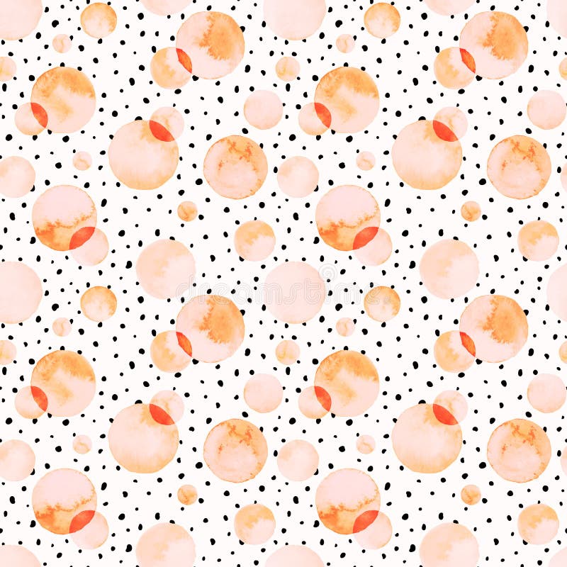 Watercolor Bubbles Seamless Pattern. Abstract Background with Circles ...