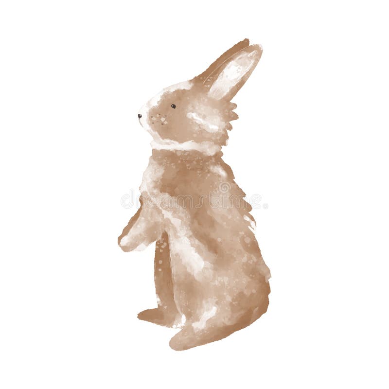 Watercolor Bunny Illustration Stock Illustration - Illustration of ...