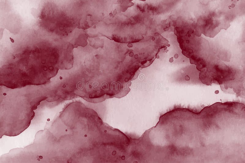 Watercolor Burgundy Abstract Background. Watercolour Maroon Splash ...