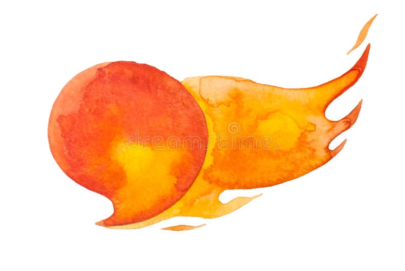 Watercolor Burning Speech Bubble Isolated on White, Hot Thought Balloon ...