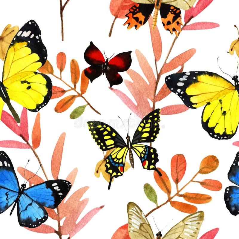 Watercolor Butterfly Pattern Raster Stock Illustrations – 146 ...