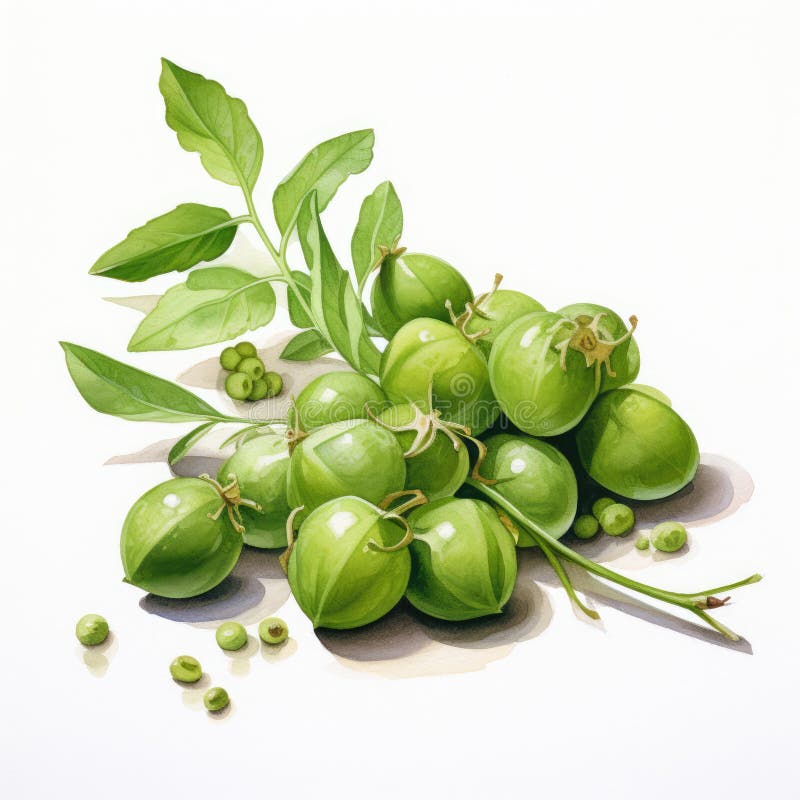 Watercolor capers stock illustration. Illustration of handpainted ...