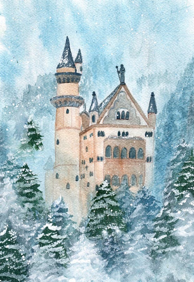 Castle Watercolor stock image. Image of home, castle - 32092663