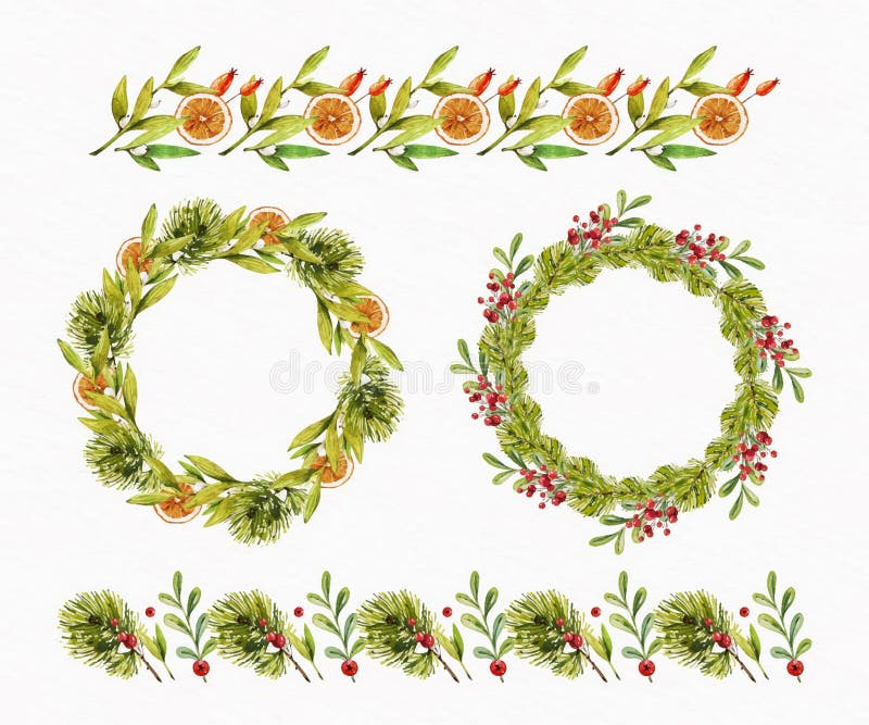 Watercolor Christmas Frames Borders Set Stock Vector - Illustration of ... Watercolor Christmas Frames Borders Set Stock Vector - Illustration of ...