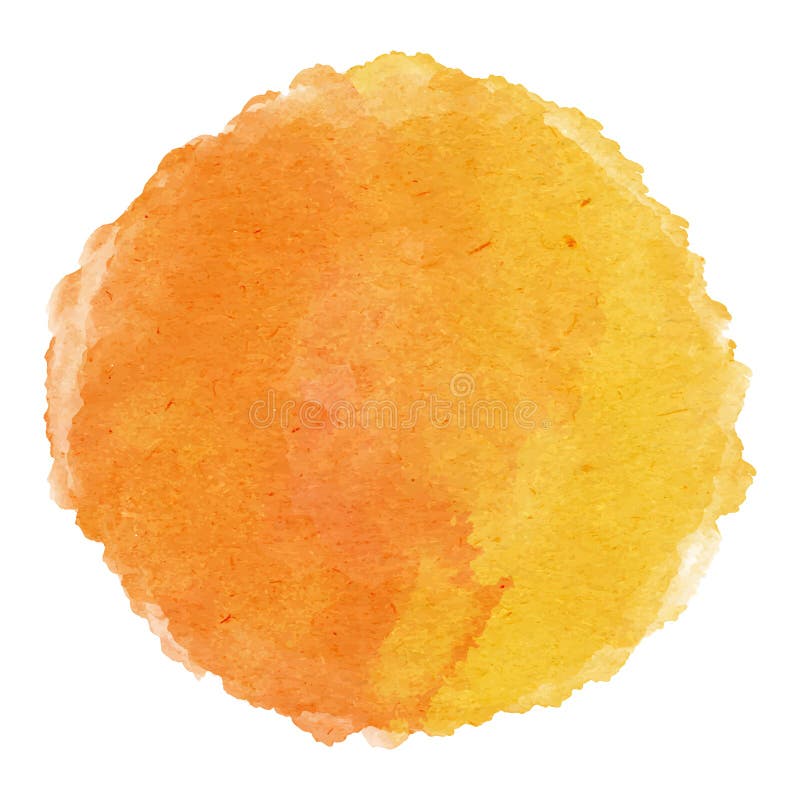 Watercolor Circle Brush Mark Yellow Color Stock Vector - Illustration ...