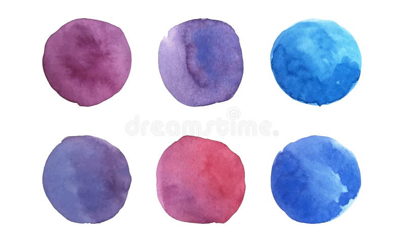 Watercolor Circles for Design. Watercolor Spots Set Stock Vector ...