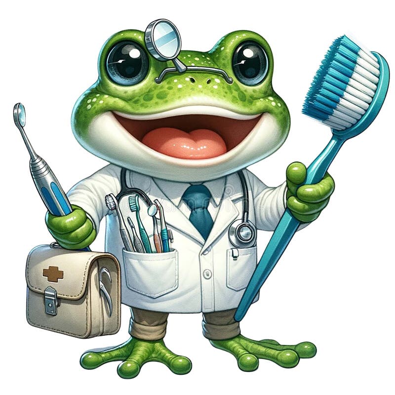 A Frog Doctor Explaining Pneumonia Watercolor Clipart. AI Generated ...