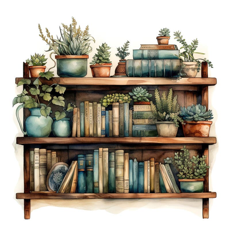 Library Shelf Plant Clipart Stock Illustrations – 46 Library Shelf ...