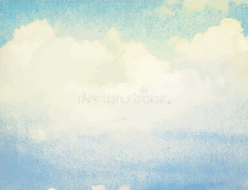 Watercolor Cloud and Blue Sky. Spring, Summer Stock Vector ...