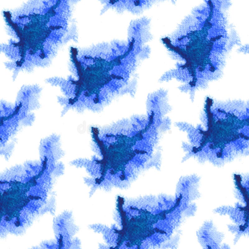 Watercolor Clouds Seamless Pattern. Stock Image - Image of dribble ...