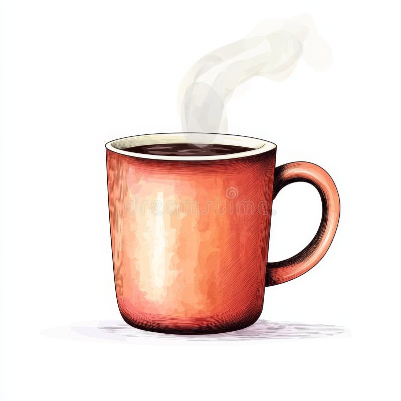 Watercolor Coffee Mug Sketch Hot Drink Illustration, Coffee Mug, Hot ...