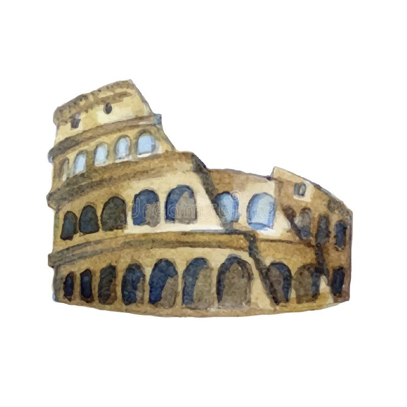 Coliseum Isolated Vector Illustration. Stock Vector - Illustration of ...