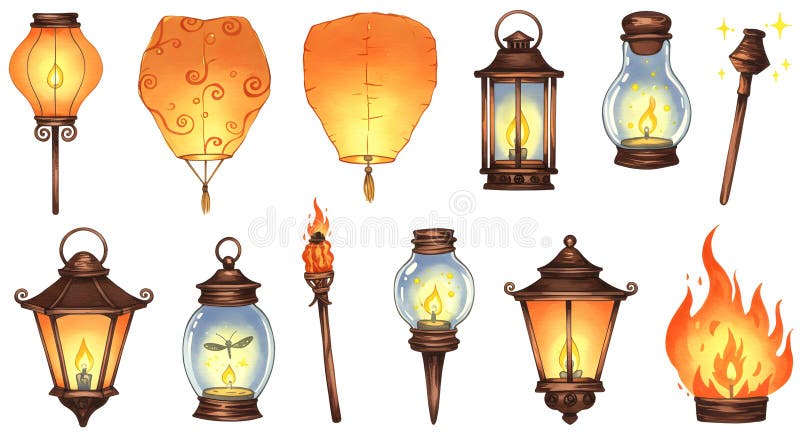 Magical Lights Collection stock illustration. Illustration of ...