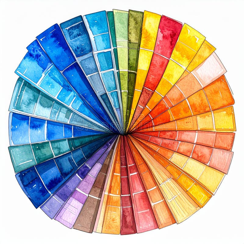Watercolor Color Chart Spectrum Paint Palette Stock Illustration ...