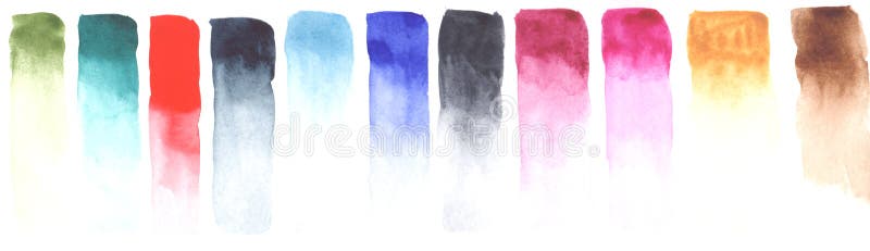 A Watercolor Color Chart on White Background Stock Photo - Image of ...