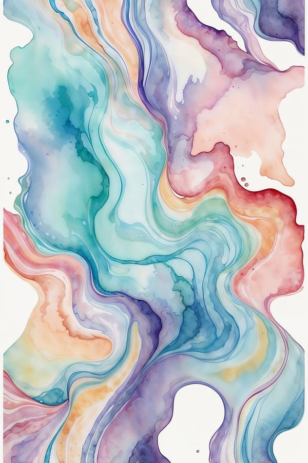 Watercolor Colorful Marble-Liquid Background Stock Illustration ...