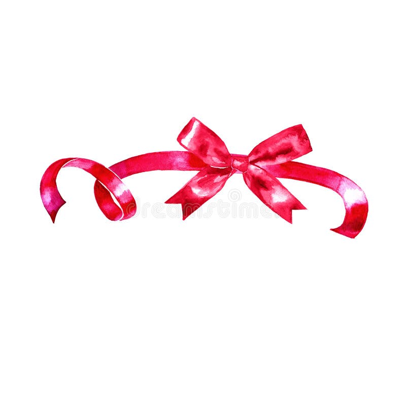 Watercolor Colorful Red Pink Isolated Decorative Bows of Ribbon Stock ... Watercolor Colorful Red Pink Isolated Decorative Bows of Ribbon Stock ...